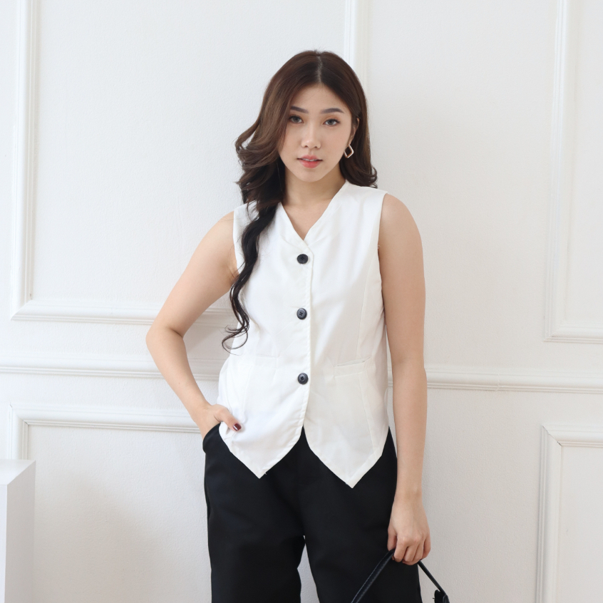 Jual Duvelle Kelly Vest / Rompi Fashion / Formal Vest Wanita / Cotton ...