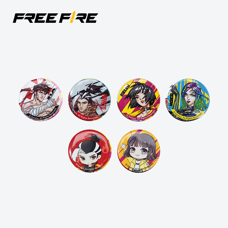 Jual pin(pin bros) Free Fire Desain Karakter (Bahan enamel pelat timah ...