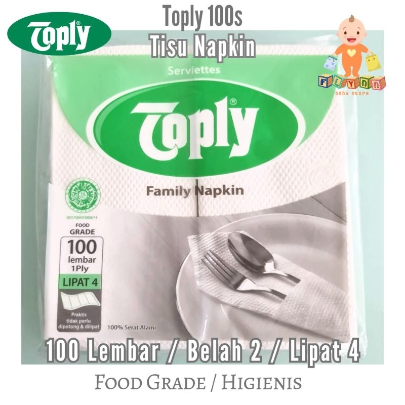 Jual Tisu Restoran Tisu makanan Toply Family Napkin Belah Dua 100 ...