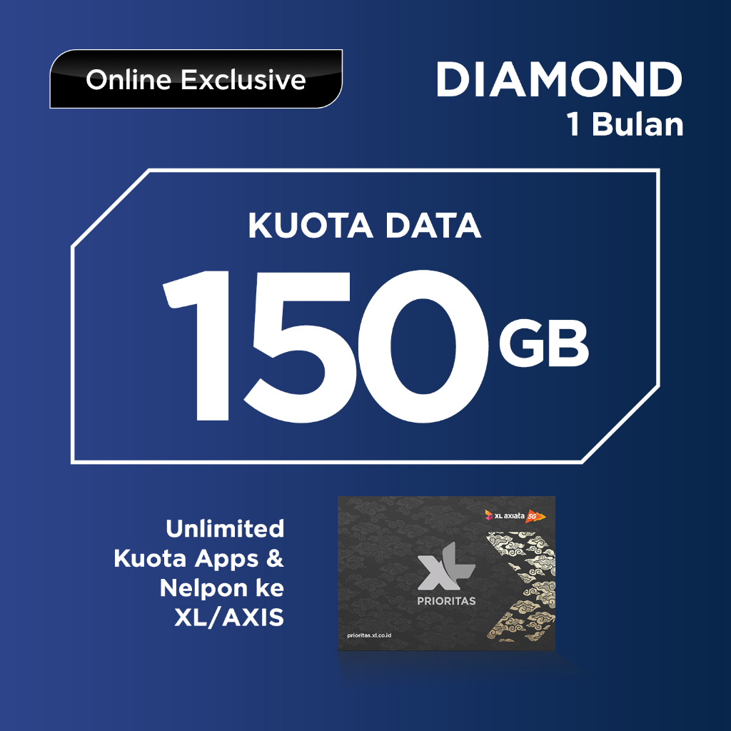 Jual Kartu Perdana XL PRIORITAS Diamond Unlimited FUP 150GB/bln ...