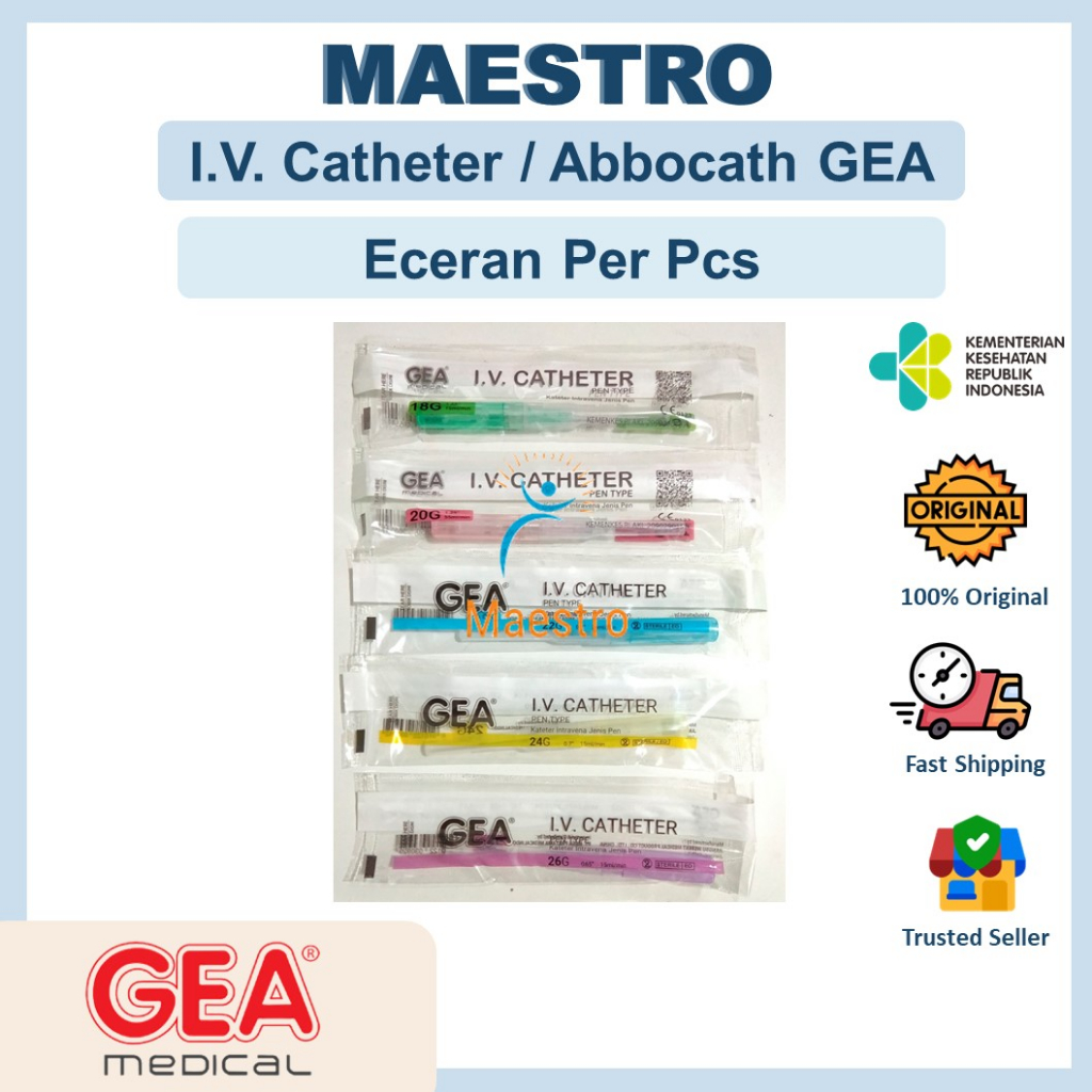 Jual IV Catheter GEA I.V. Abbocath Abocath 18G 20G 22G 24G 26G | Shopee ...