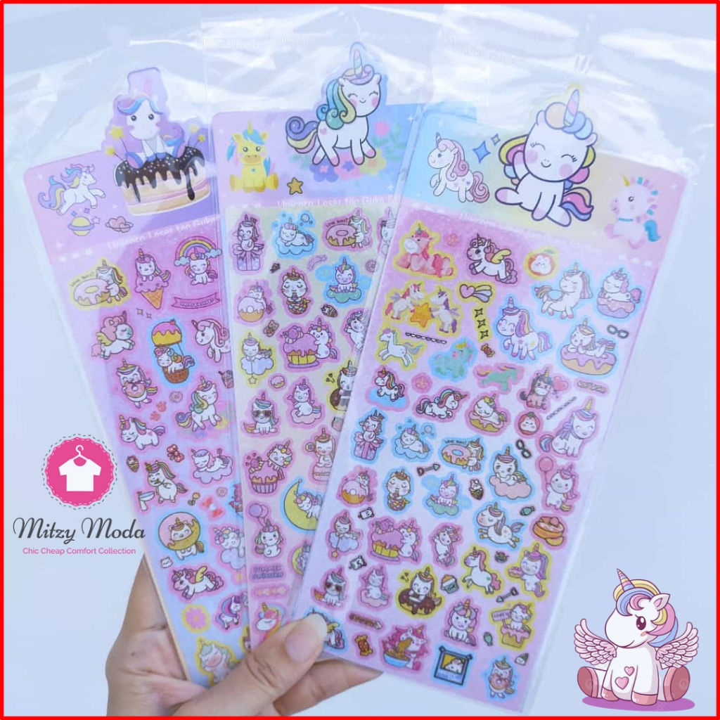 Jual Stiker Anak Perempuan | Hologram Sticker Anak Unicorn | Mainan ...