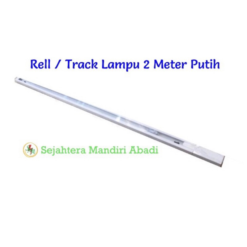 Jual Rell Lampu Track Light 2 Meter Putih Rell Rail Traco Spot Light ...