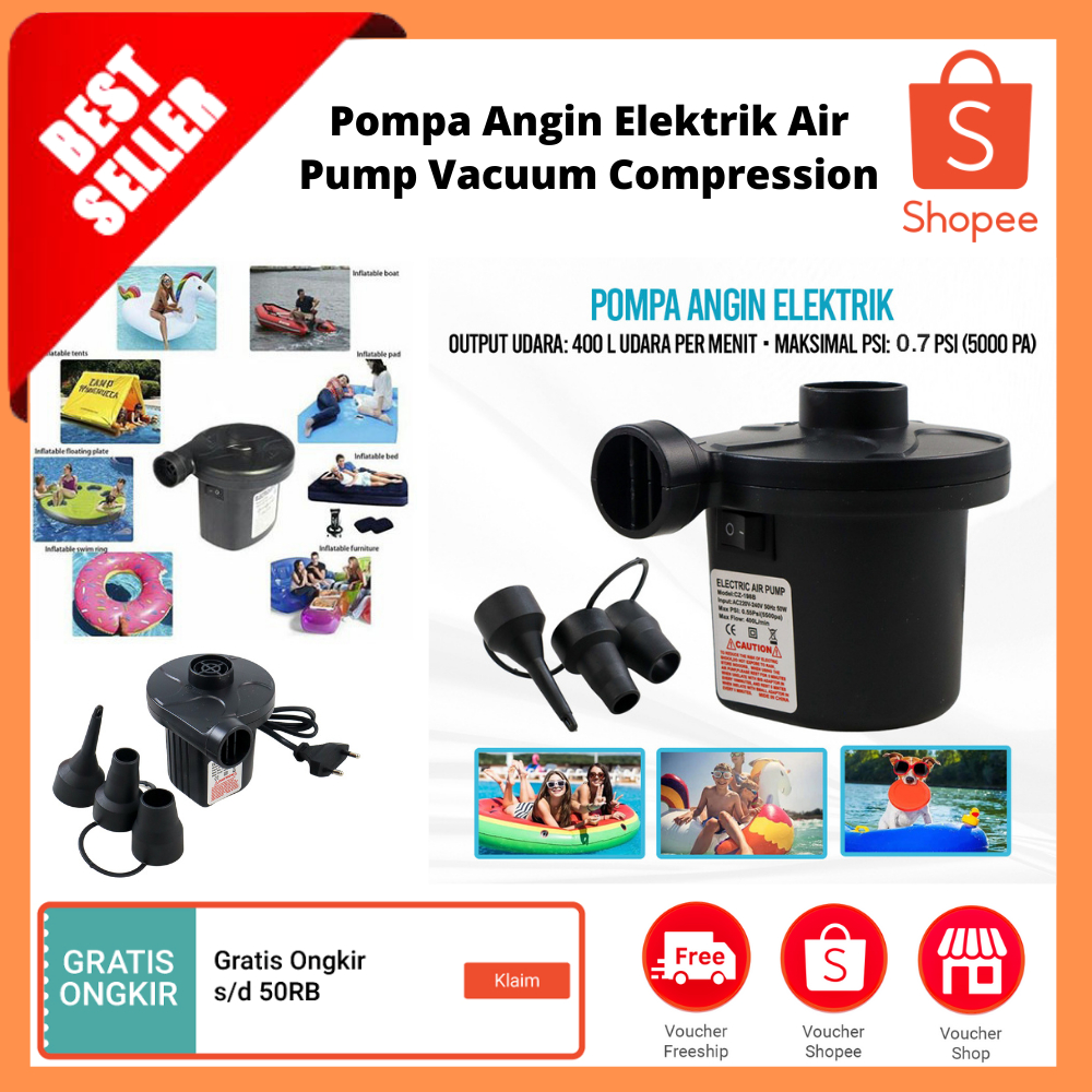 Jual Pompa Angin Elektrik Air Pump Vacuum Compression / Pompa Tiup Mini Listrik 12V 220V ...