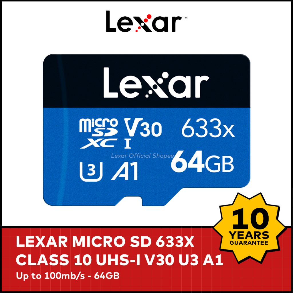 Jual Lexar Microsd High Performance 633x Up to 100Mb/s Original - 64GB ...