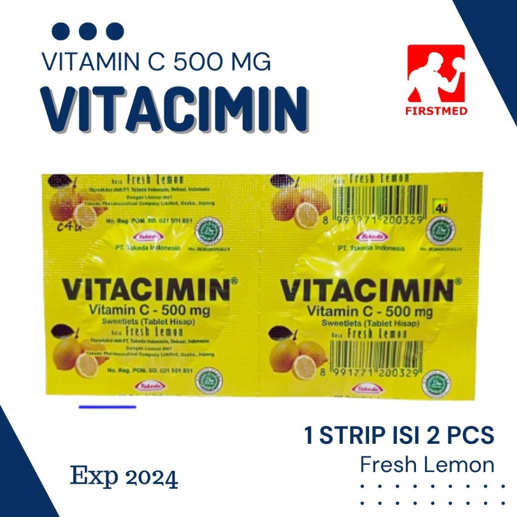 Jual VITACIMIN ORANGE 1 STRIP @2 TABLET VITAMIN C 500 MG SWEET ORANGE ...