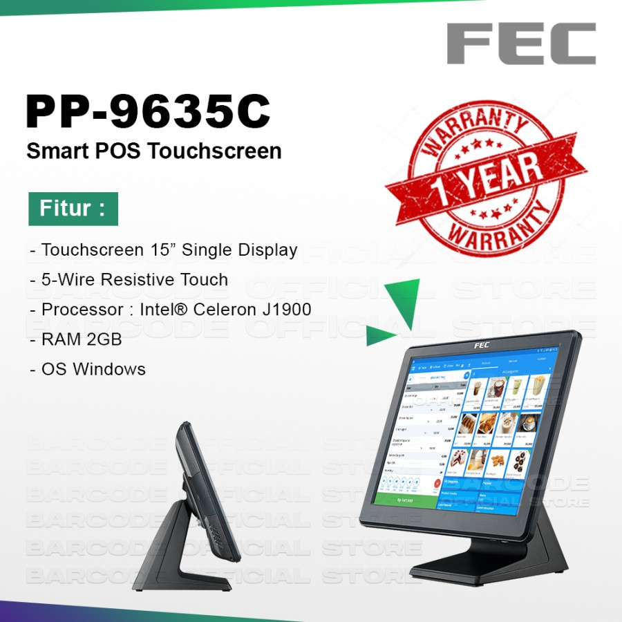 Jual All in One POS FEC PP9635C Mesin Kasir Resto Cafe Retail | Shopee ...
