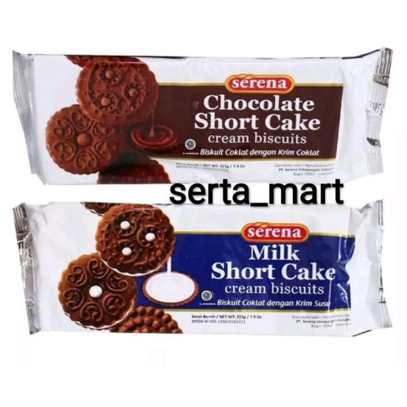 Jual Serena Biskuit Short Cake Cream Chocolate / Milk 225gr - Biscuits ...