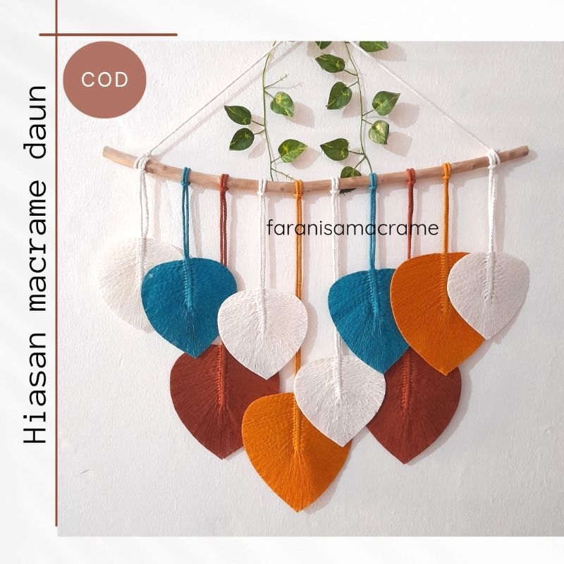 Jual Macrame leaf 13 daun kayu ranting 70cm | Shopee Indonesia