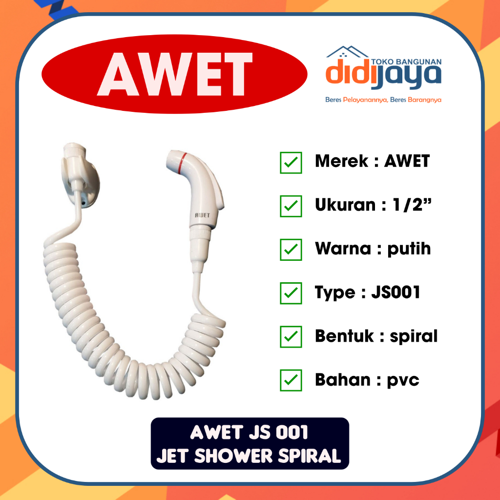 Jual KRAN CEBOK - Kran Merk AWET JS 001 JET SHOWER SPIRAL | Shopee ...
