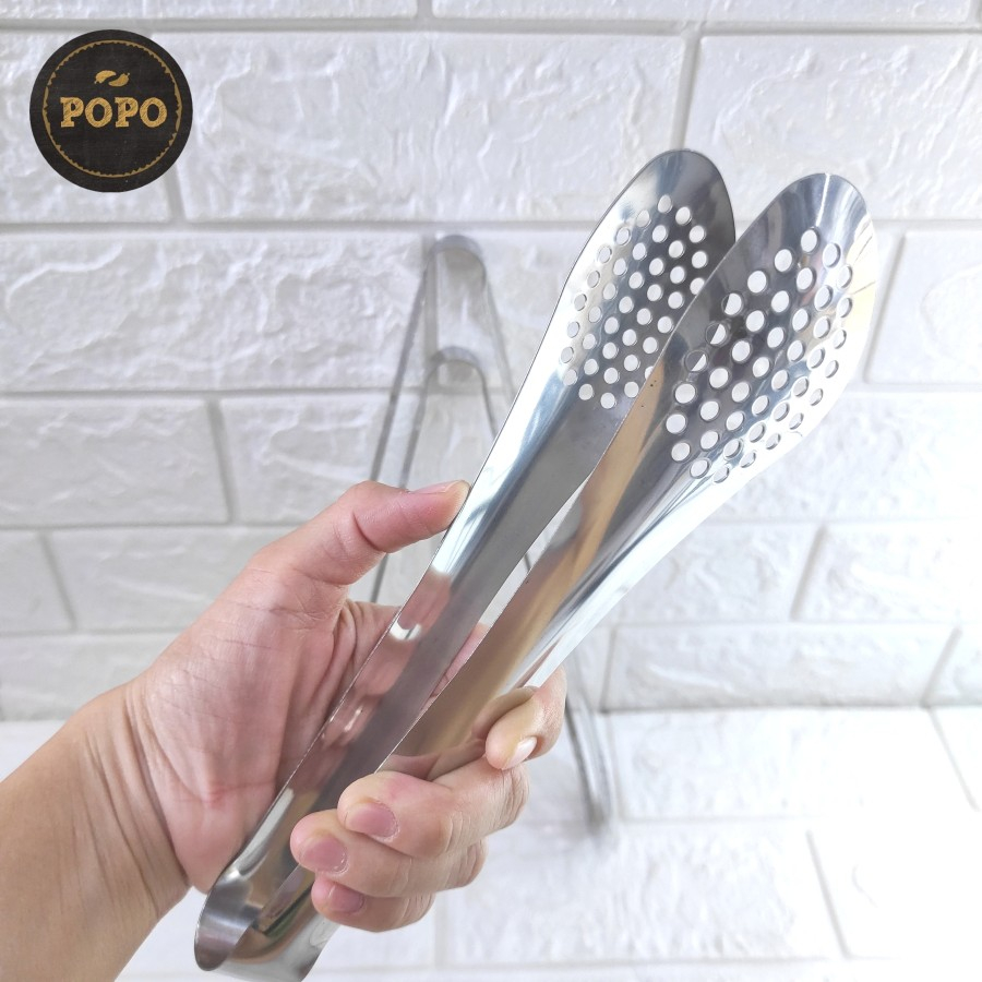 Jual Tongs Jepitan Capitan Gorengan Kue Roti Stainless Lubang Peniris ...