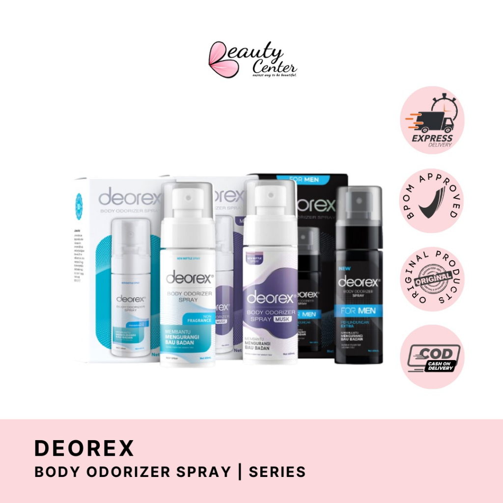 Jual DEOREX Body Odorizer Spray 60 ML / Body Spray / Penghilang Bau ...