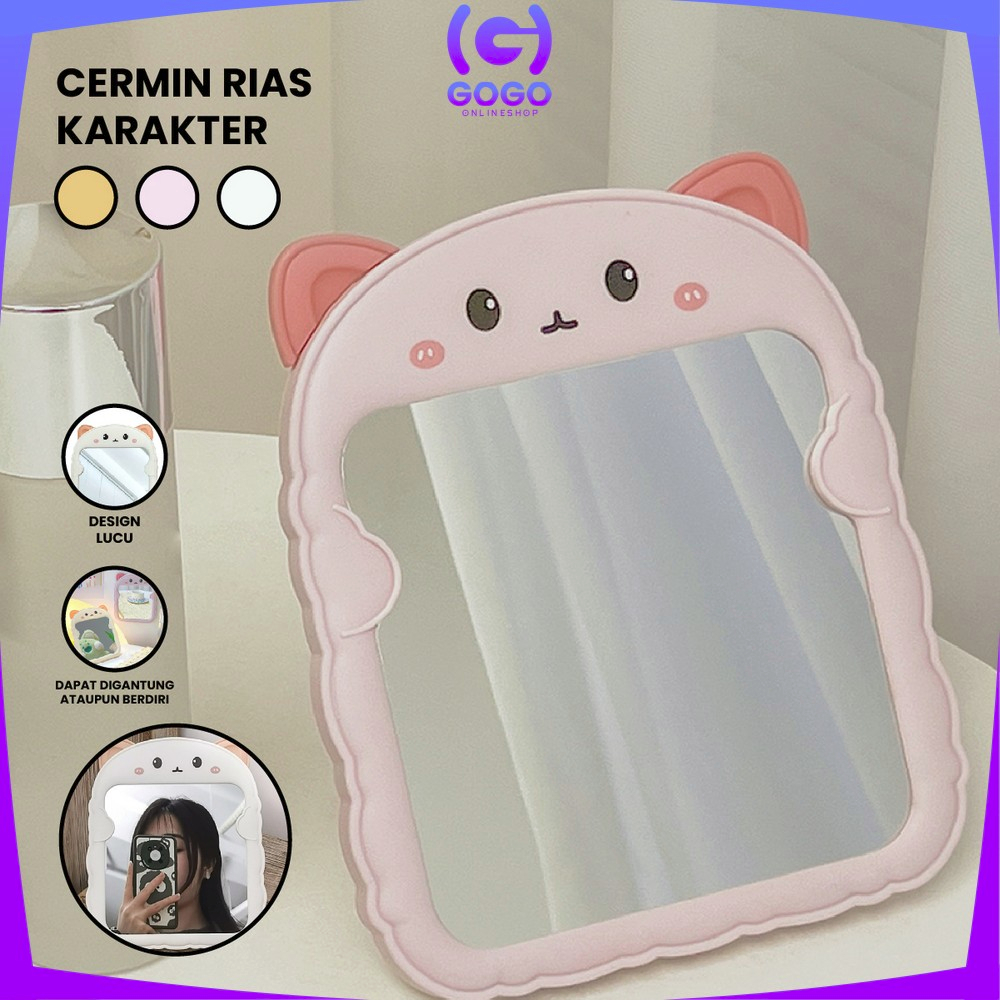 Jual GOGO-K153 Cermin Meja Rias Bentuk Kucing / Kaca Rias Make Up ...