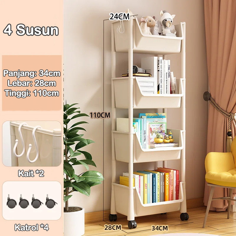 Jual Lemari Buku Aesthetic Rak Buku Plastik Minimalis Rak Buku Portabel ...