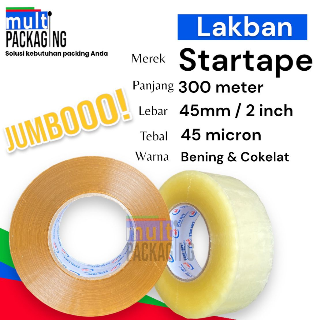 Jual Lakban Bening & coklat 45mm x 300 m x 45 micron|Lakban Jumbo 2 ...
