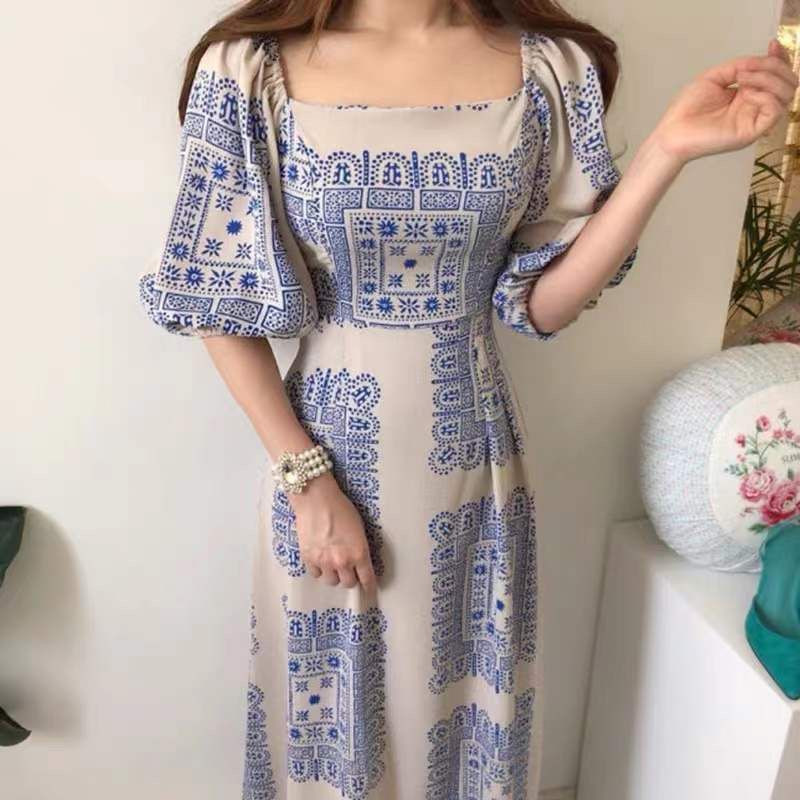 Jual DRESS JUMBO - ZLORE - (S-XXL) #DR34 Dress Bunga Wanita Model V ...