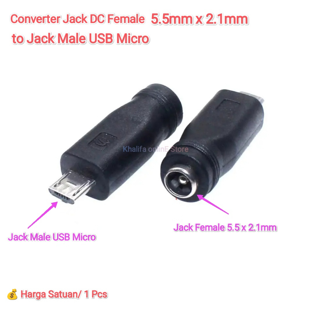 Jual Jack Jek DC Female Male 5.5x2.1mm Type C USB Micro 3.5mm Konverter ...