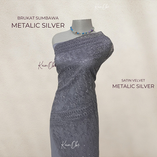 Jual Paket Kain BRIDESMAID Motif ETNIK SUMBAWA ABU-ABU / METALLIC ...