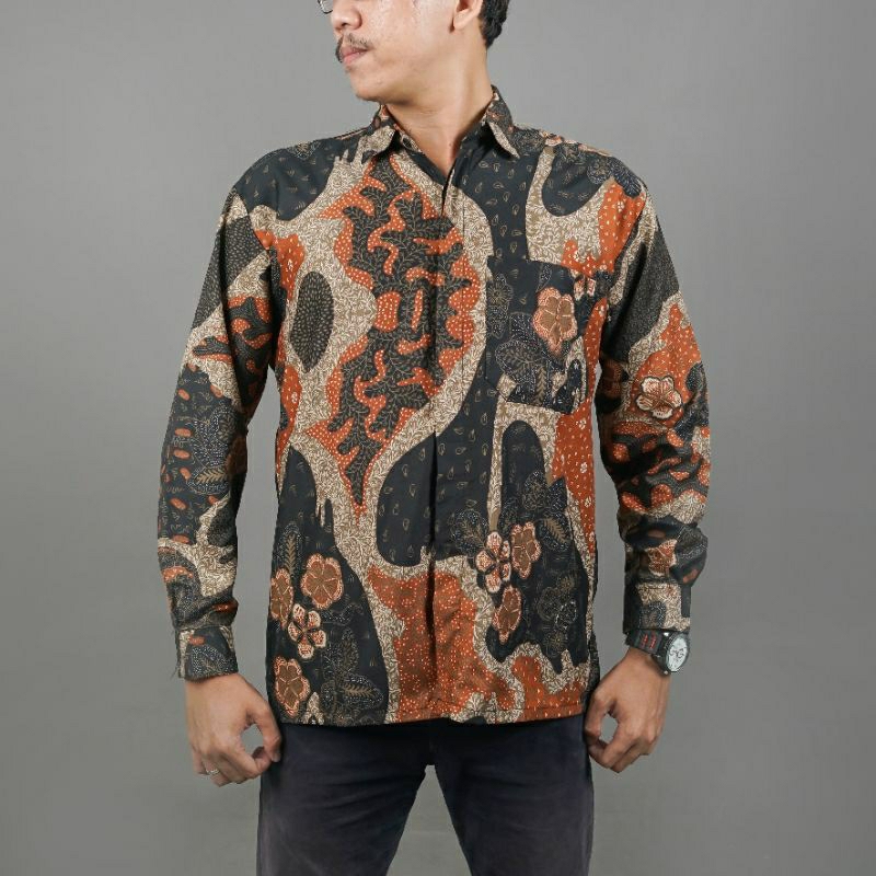 Jual BATIK RACHMAN Baju Kemeja Hem Batik Pria Cowok Lengan Panjang ...