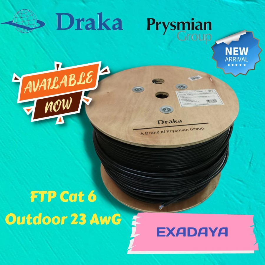 Jual Draka Cat.6 FTP 23AWG Outdoor PE Black Cat6 305Mtr ( P/N : 61035BK ...