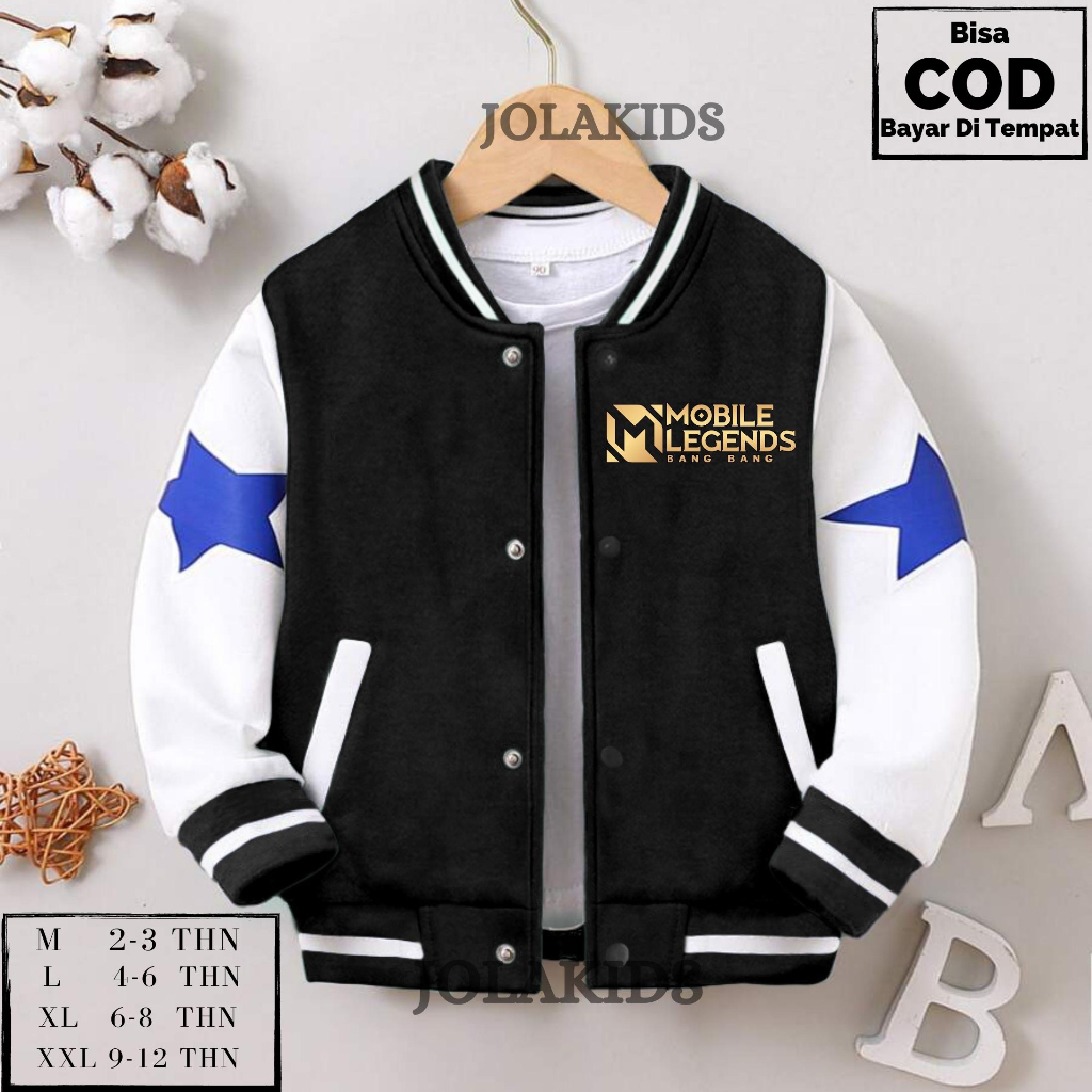 Jual Varsity Jaket Baseball Anak MOBILE LEGENDS & PUBG 2-12 Tahun ...