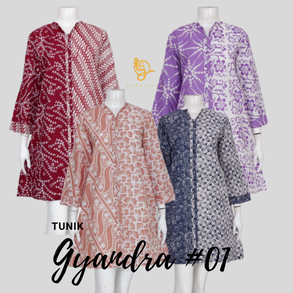 Jual LANGITJUA BATIK SOLO - GYANDRA TUNIK BATIK | DRESS BATIK BUSUI FRIENDLY | Shopee Indonesia