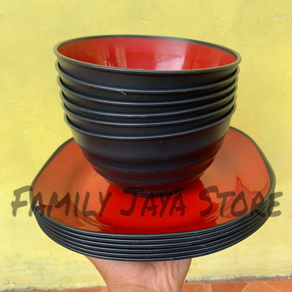 Jual FJS - 12pcs (6piring & 6mangkuk) New Cornelius | Piring Makan ...