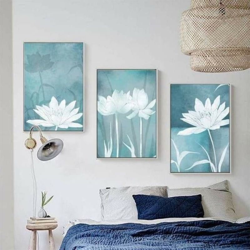 Jual LUKISAN bunga panel minimalis ukuran 60x80 cm dinding ruang tamu ...