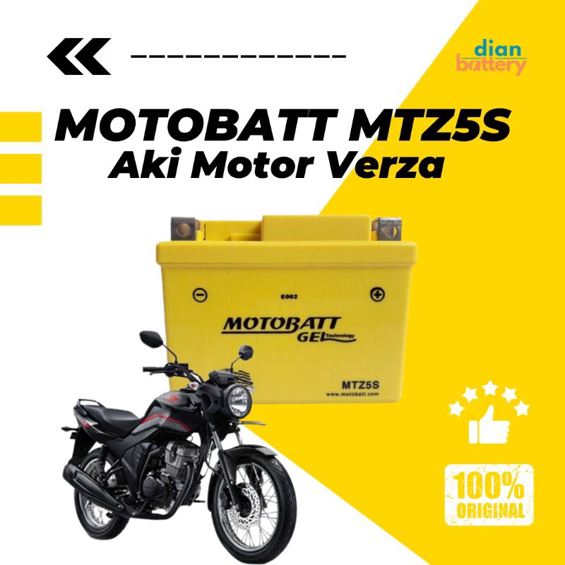 Jual Aki Motor Verza 150 MOTOBATT MTZ-5S MF (4.2Ah) | Shopee Indonesia