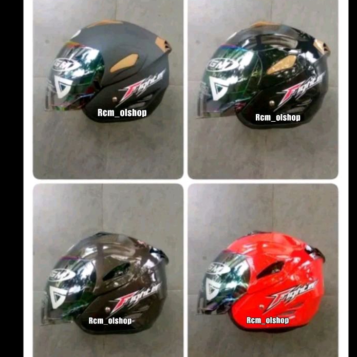 Jual Helm GM Fury Non Pet 2 Visor Solid & GM Fighter Solid Original 100 ...
