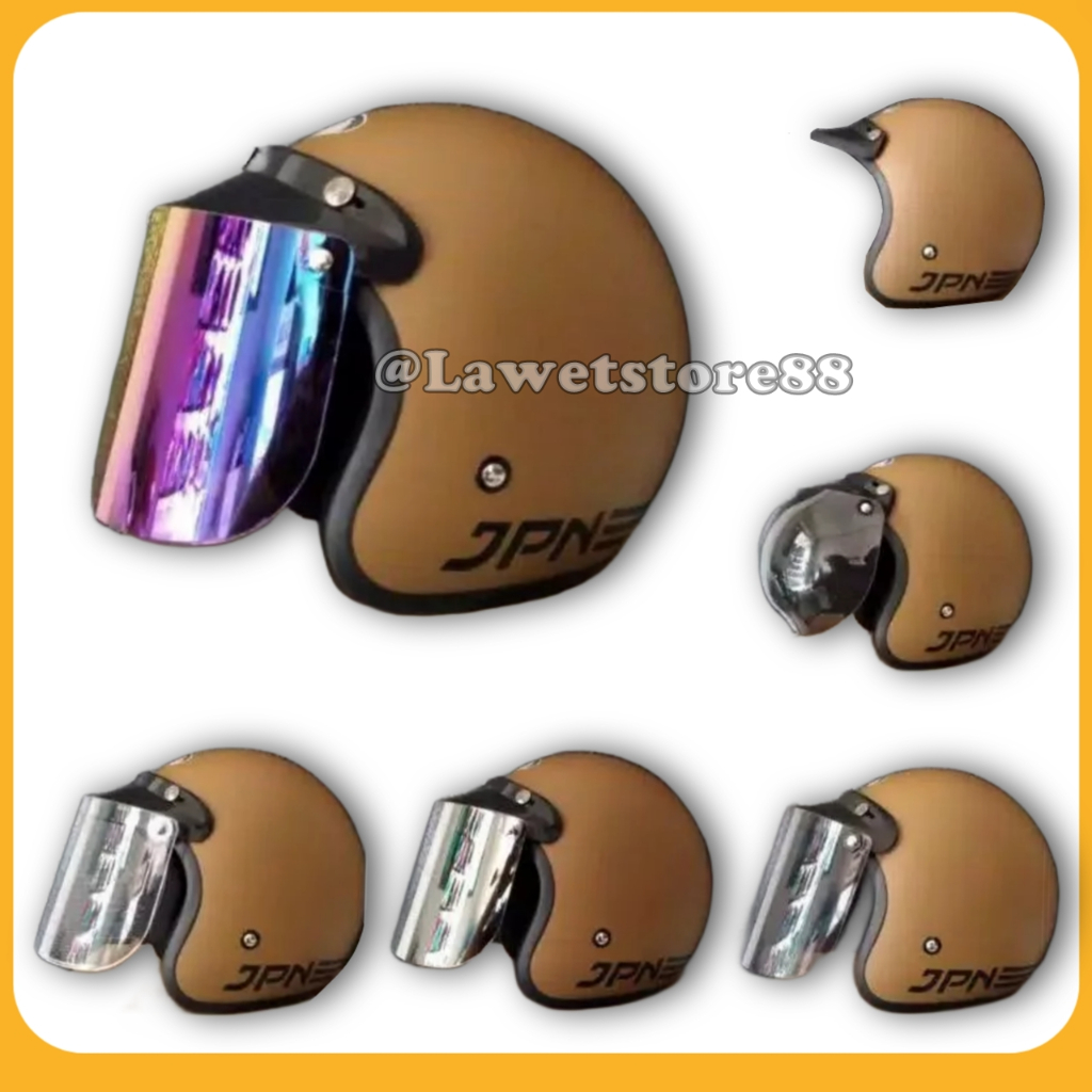 Jual Helm Sepeda Motor Half Face Bogo Jpn Solid Polos Original Warna ...