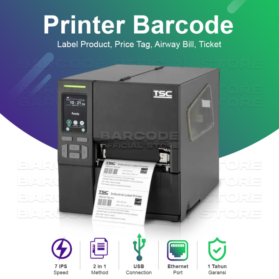 Jual Printer Barcode TSC MB340T / MB-340T / MB 340T Cetak Sticker Label ...
