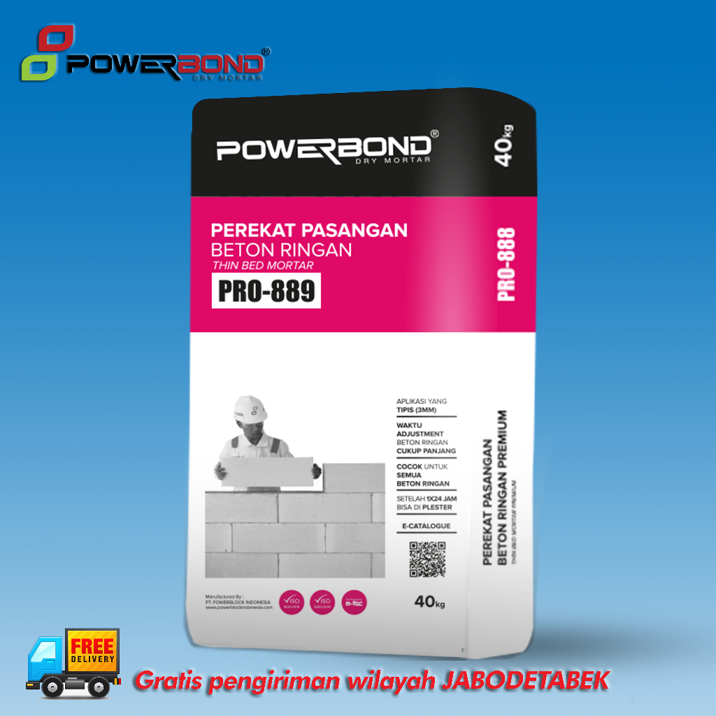 Jual SEMEN POWERBOND PRO-889 (PEREKAT PASANG BATA RINGAN) 40KG | Shopee ...