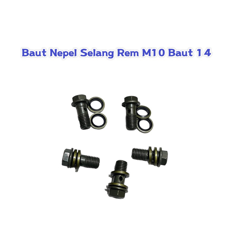 Jual Baut Nepel Selang Rem M10 Baut 14 Plus Karet Seal Baut Master Rem ...