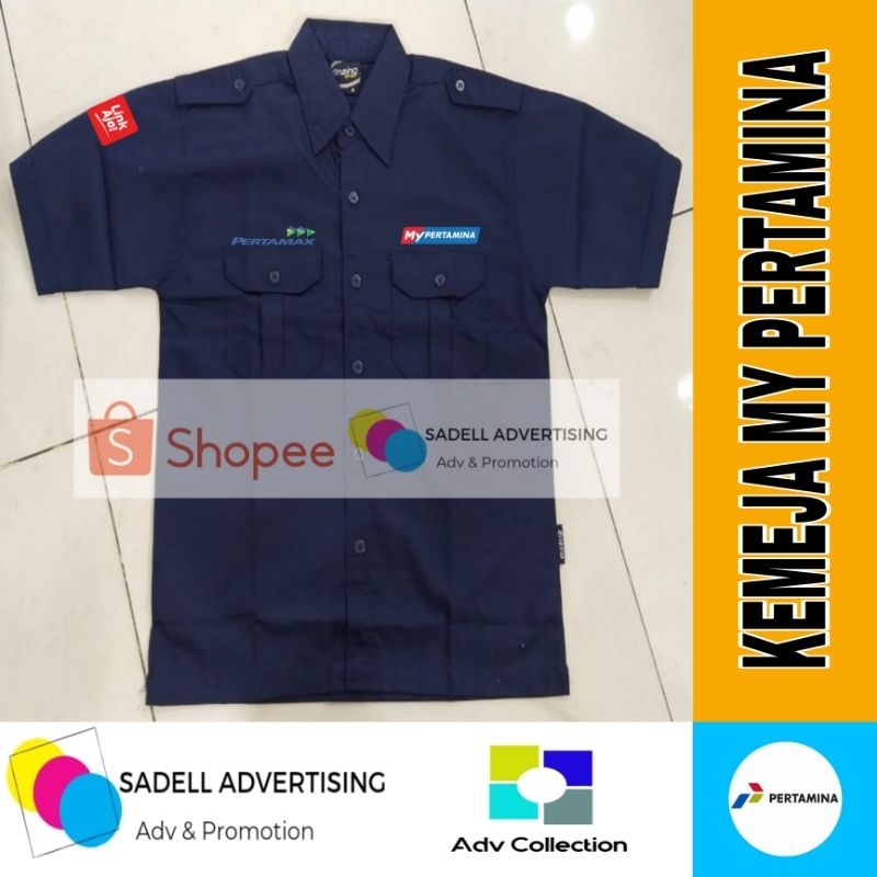 Jual Kemeja SPBU Kemeja My Pertamina Kemeja Pertamax Navy PDH Lengan ...