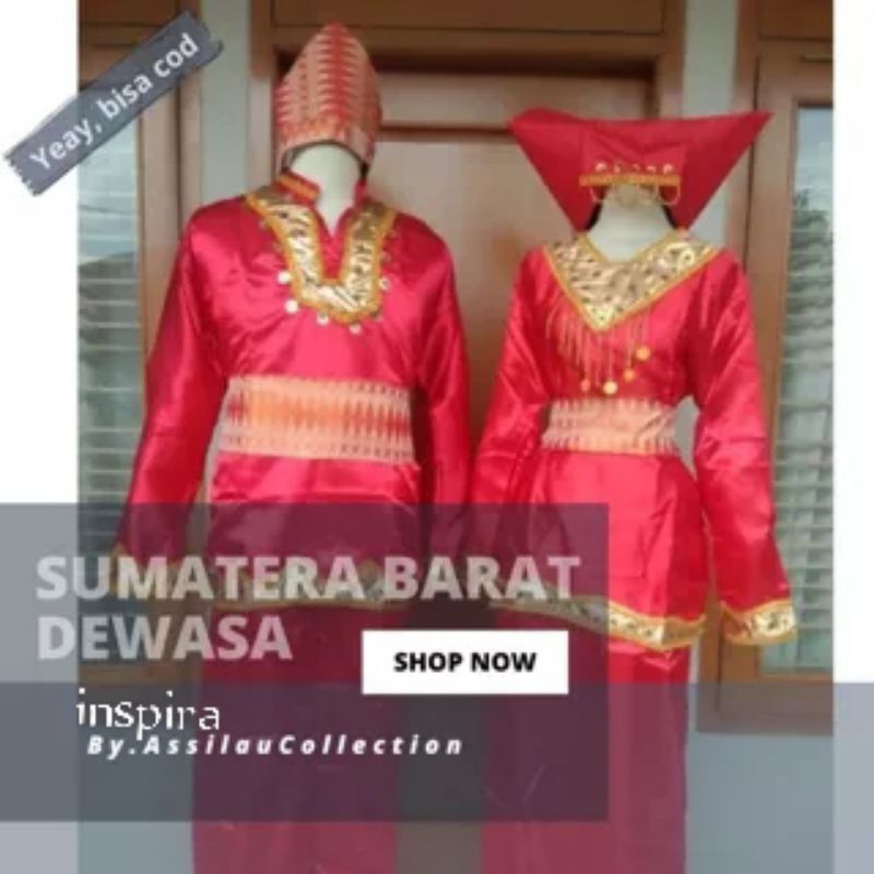 Jual baju adat Sumbar dewasa satuan/pakaian adat Padang dewasa/busana ...