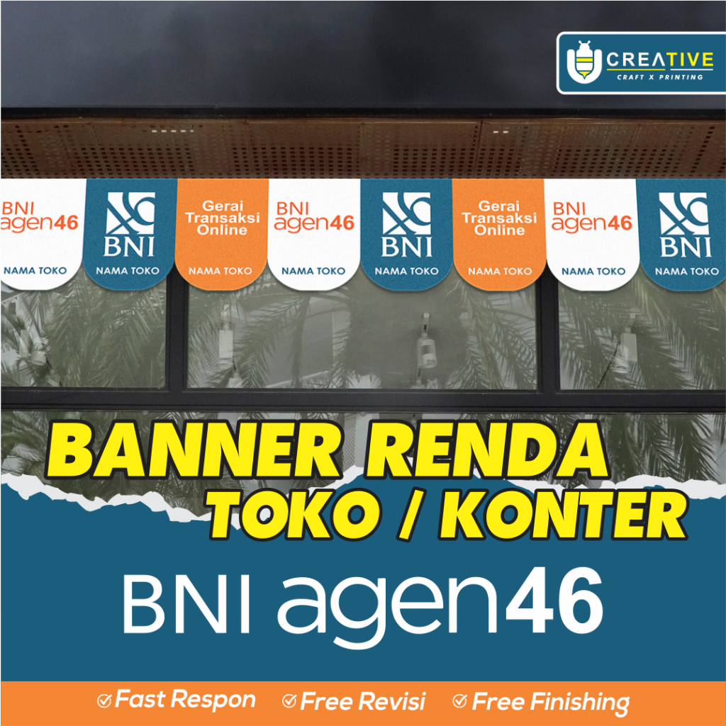Jual Banner / Spanduk Flag Renda Toko / Konter Agen BNI46 (Fast Respon, Free Revisi, & Free ...
