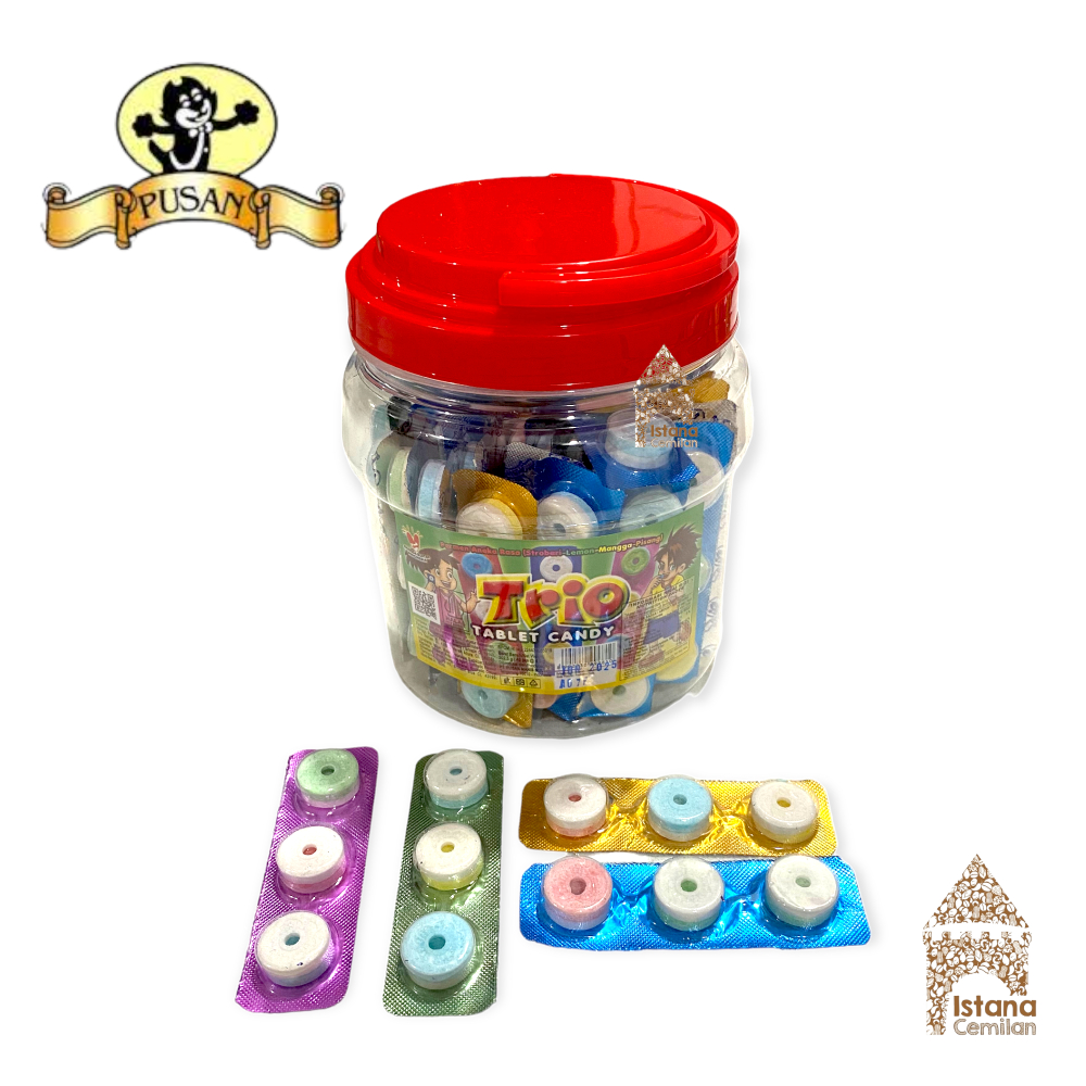 Jual Pusan Trio Tablet Candy Permen Tiup Siul Peluit Toples (isi 45 pcs ...