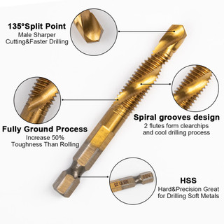Jual JLD Mata Bor Multifungsi 6 PCS Pembuat Ulir Drat Drill Tap Set ...