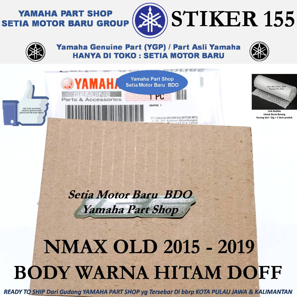 Jual Stiker Logo 155 2DP 40 Body Warna Hitam Doff Nmax N Max Old Lama ...