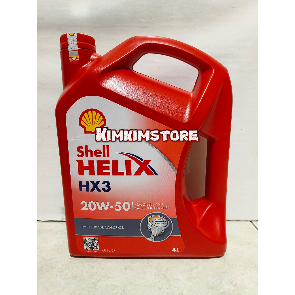 Jual Oli Mesin Shell Helix Hx 3 Hx3 20W-50 4L 4 Liter Galon Asli Original | Shopee Indonesia