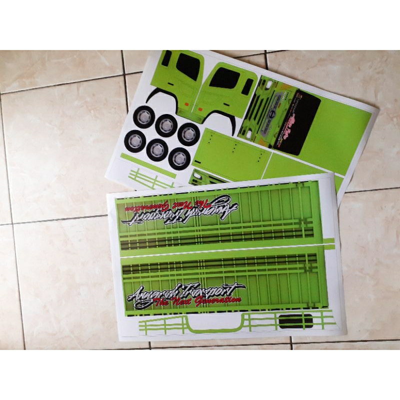 Jual stiker truk miniatur super panjang 55 ada 2lembar buat satu truk ...