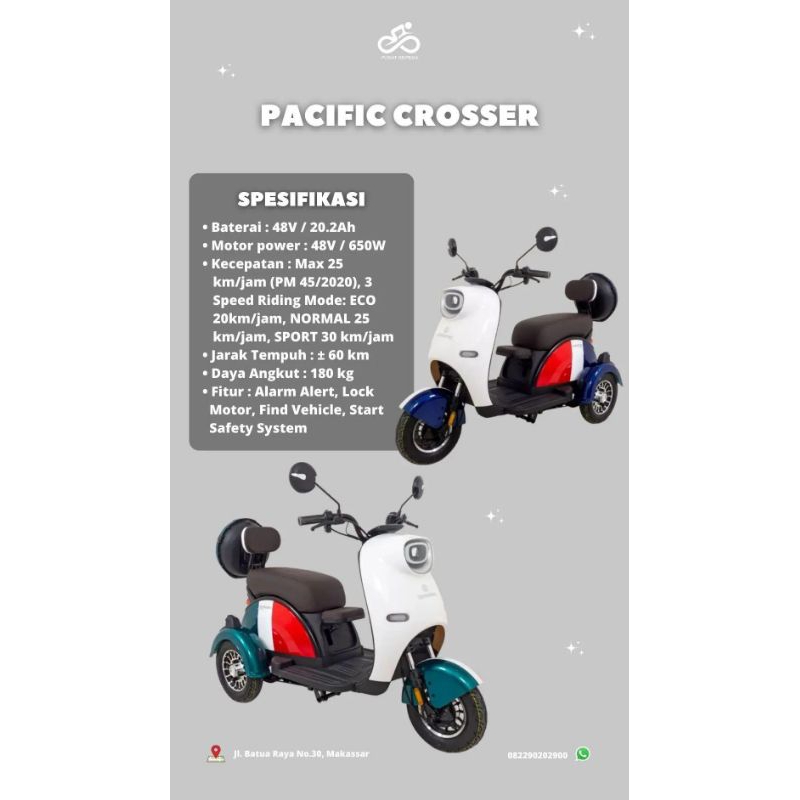 Jual SEPEDA LISTRIK PACIFIC CROSSER 3 RODA | Shopee Indonesia