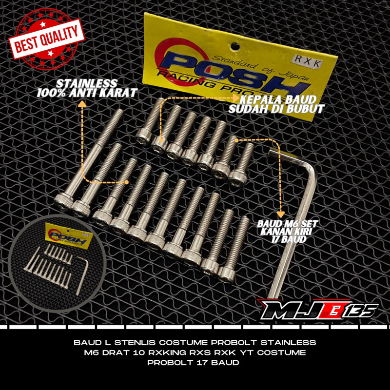 Jual BAUT BAUD L STAINLESS BAK KLATER BLOK MESIN RXKING RXS RXK YT ...