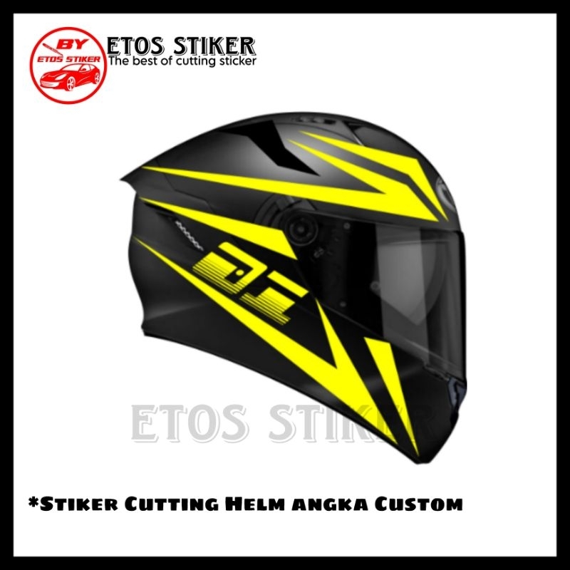 Jual Stiker Helm Custom Angka cutting sticker Helm Full Face | Shopee ...