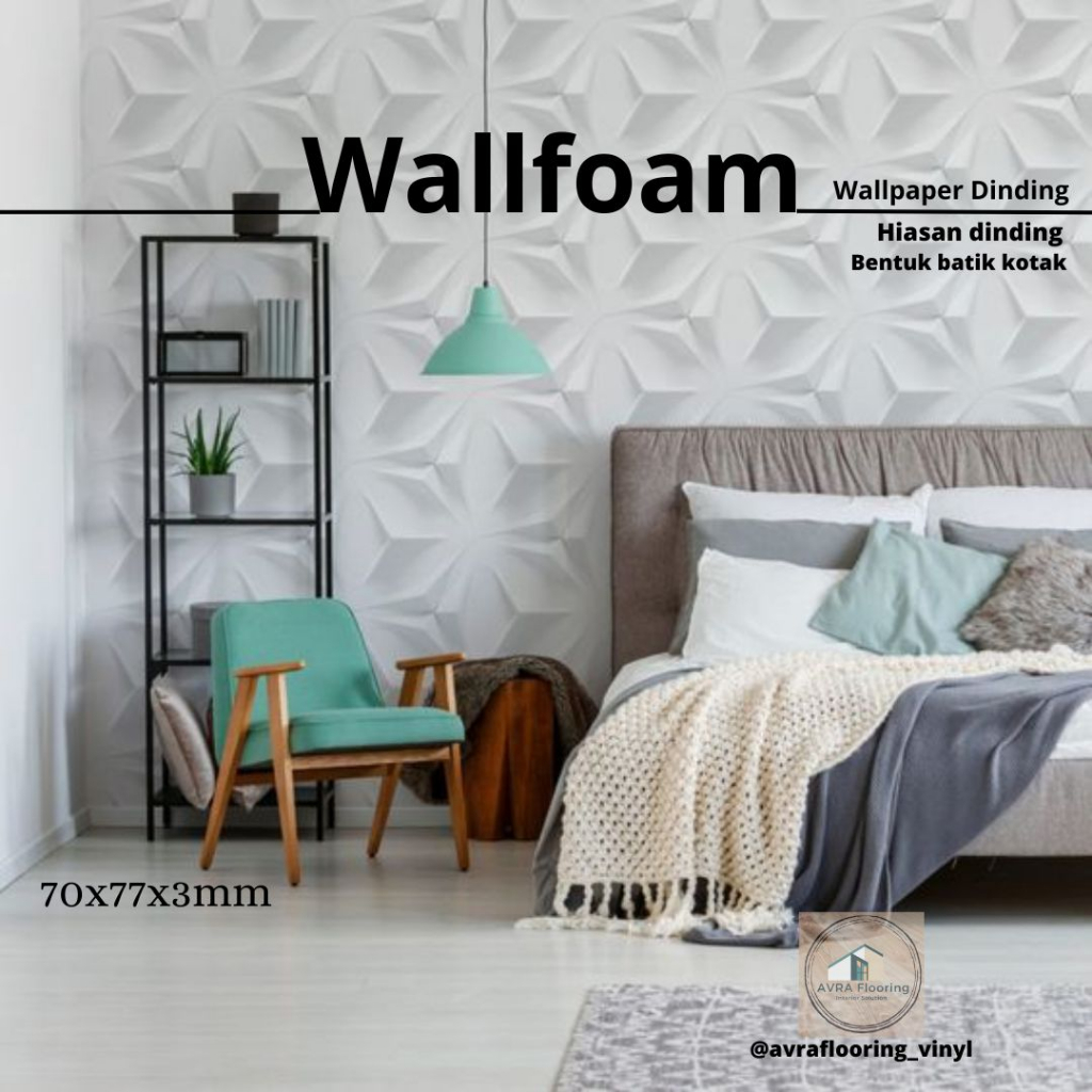 Jual Wallpaper Hiasan dinding/ Wallfoam 3D bentuk batik kotak Variasi ...