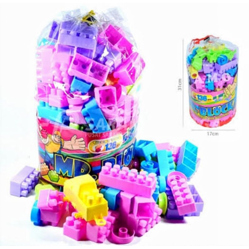 Jual mainan lego / mainan anak/ mainan lego blok besar isi 136 pcs ...