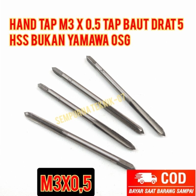 Jual Hand Tap M3 x 0.5 Tap Baut Drat 5 HSS Bukan Yamawa OSG | Shopee Indonesia