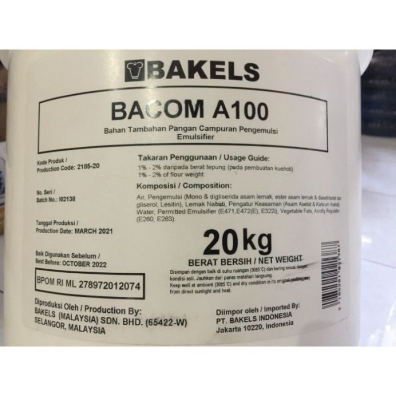 Jual Bakels Bacom A100 / bahan tambahan roti ( Repack 100g ) | Shopee ...