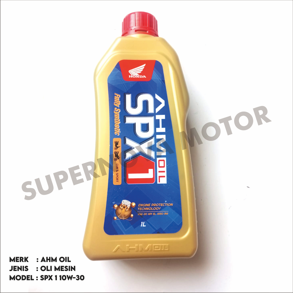 Jual OLI MOTOR AHM OIL SPX 1 10W30 API SL JASO MA FULLY SYNTHETIC ...